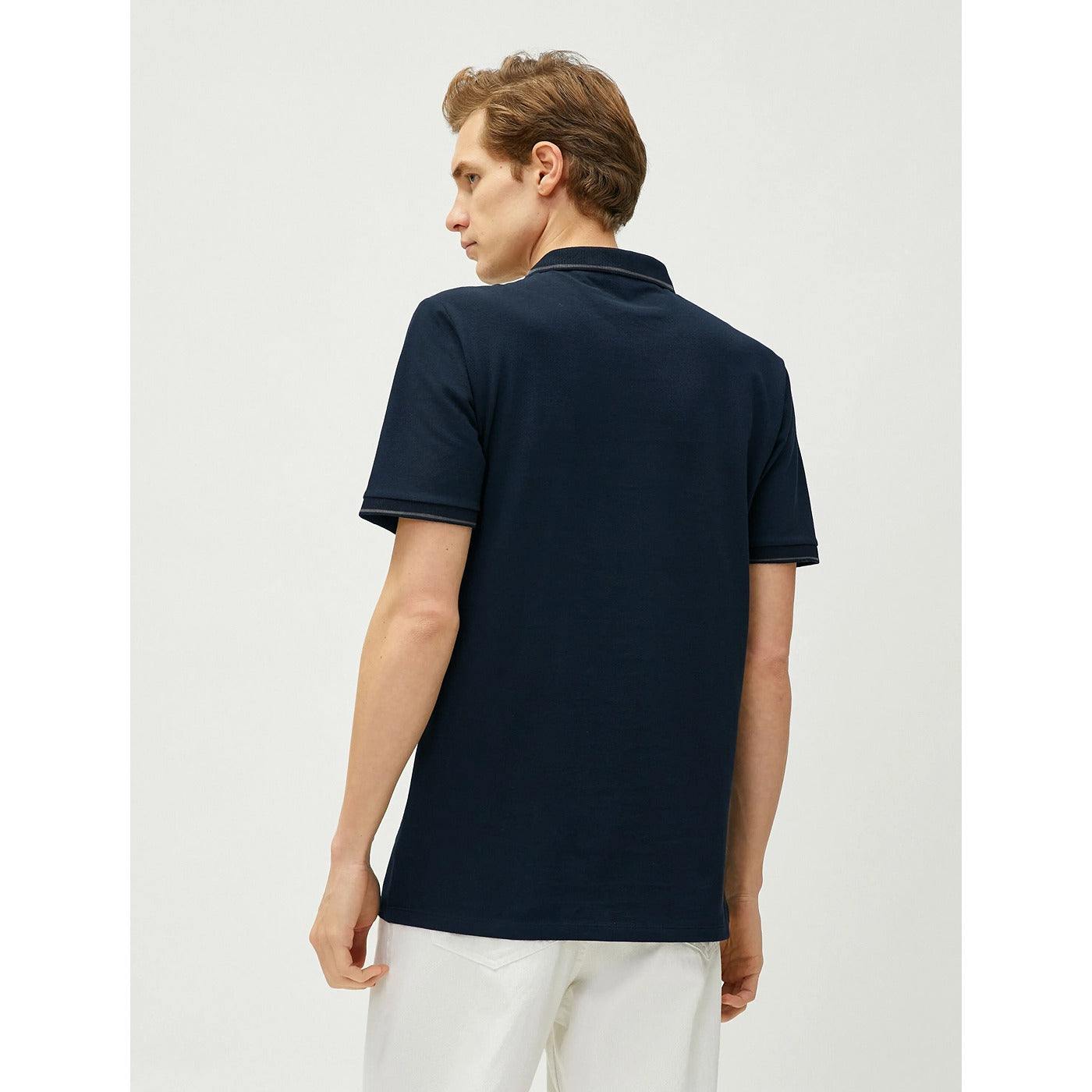 Navy Pique Collar Tipping Polo – Montivo