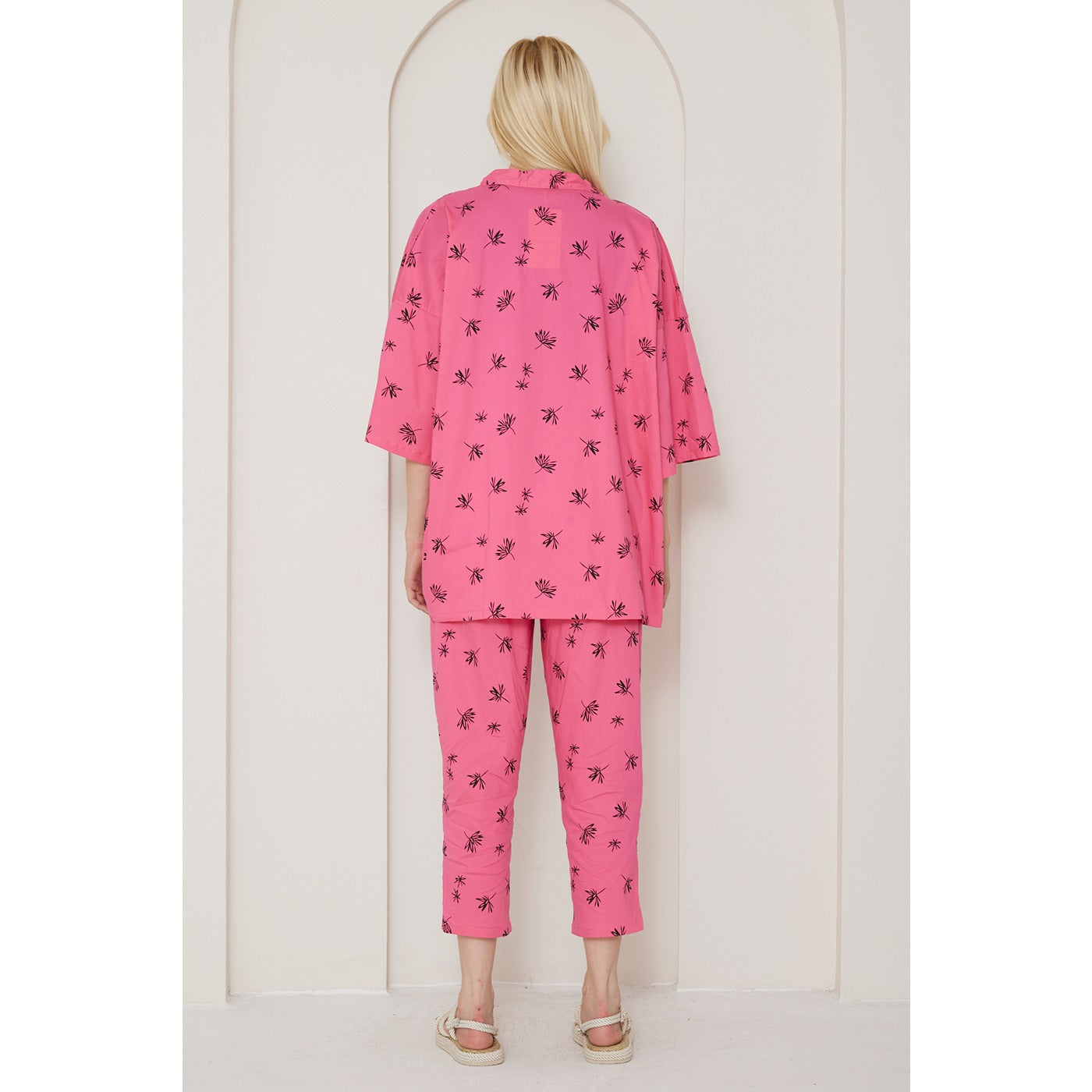 Pink Printed Kimono Matching Set – Montivo