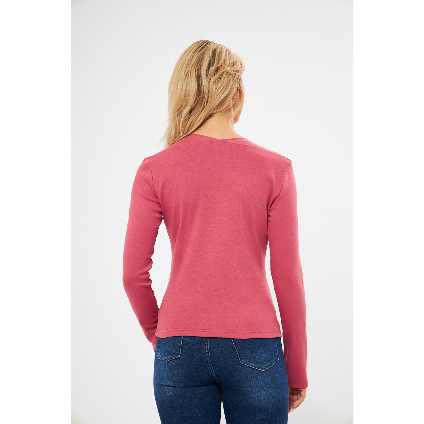 Pink Rib Swan Neck Top – Montivo