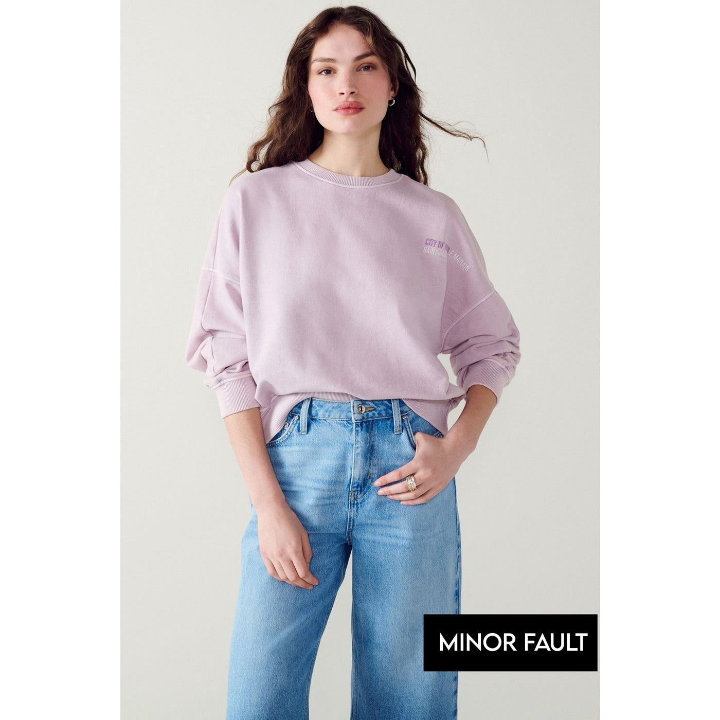 (Minor Fault) Purple Washed Graphic Sweatshirt – Montivo