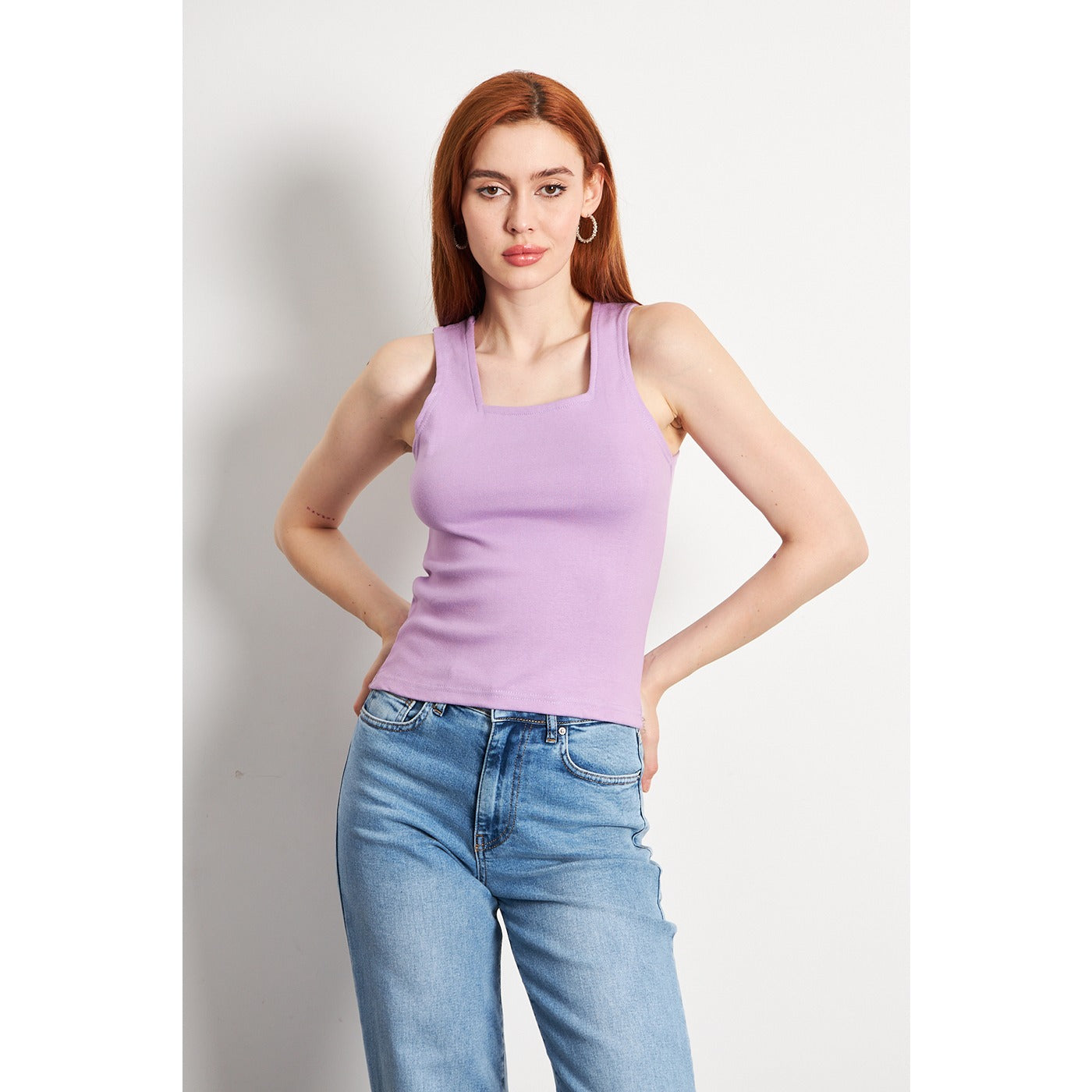Lilac Square Neck Tank Top – Montivo