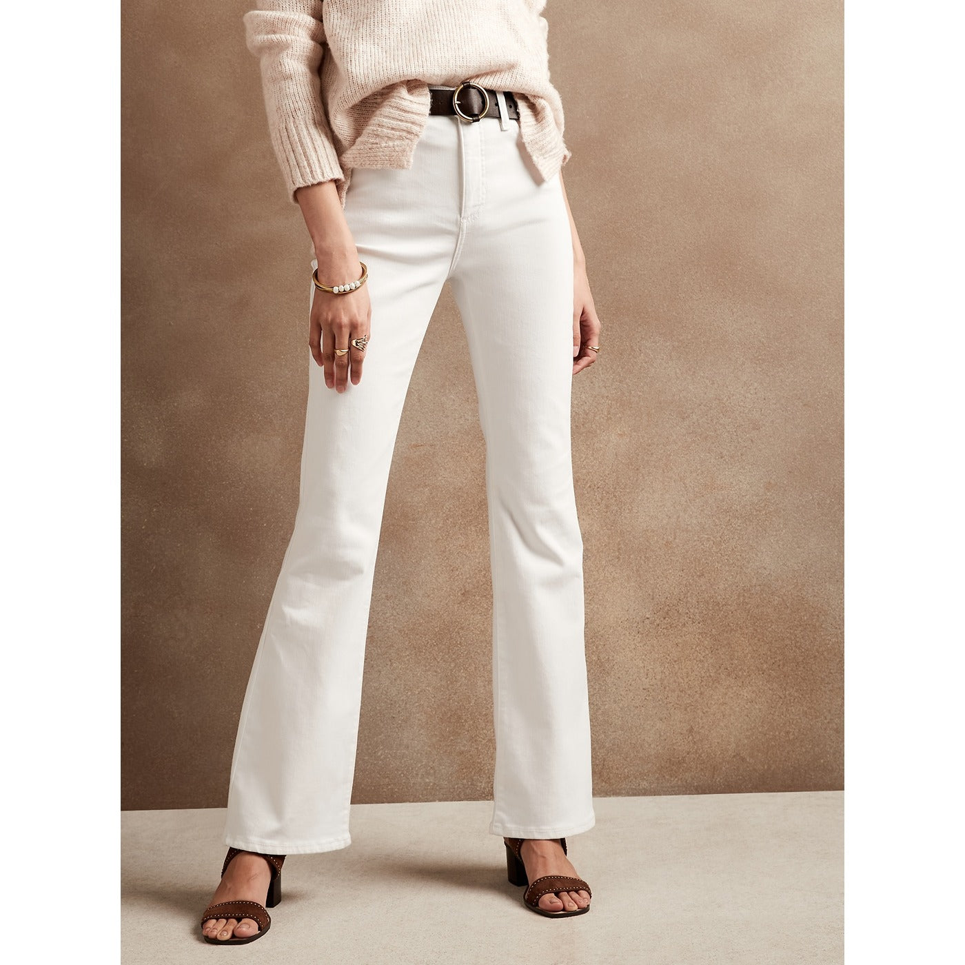 BR High Rise White Flare Jeans – Montivo